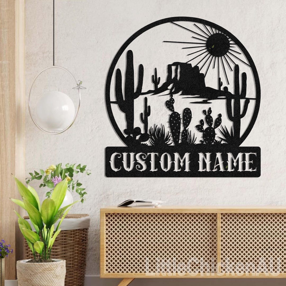 Personalized Cactus Metal Sign Wall, Cactus Metal Wall,metal Cactus ...