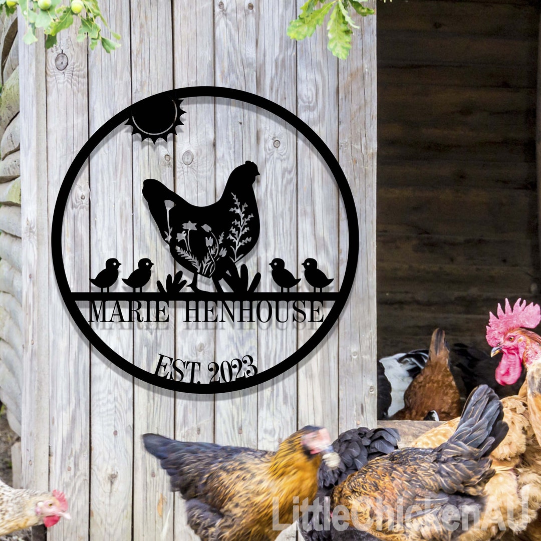 Custom Chicken Farm Metal Sign, Chicken Coop Sign, Hen House Coop Sign ...