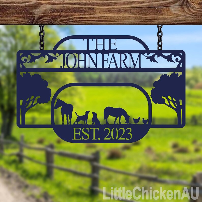 Personalized Metal Farm Sign ,farm Animals, Custom Farm Metal Sign ...