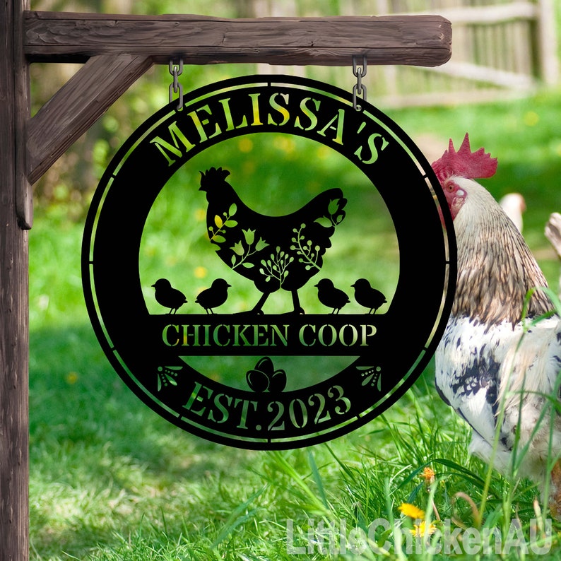 Personalized Chicken Coop Sign, Hen House Coop Sign, Custom Chicken ...
