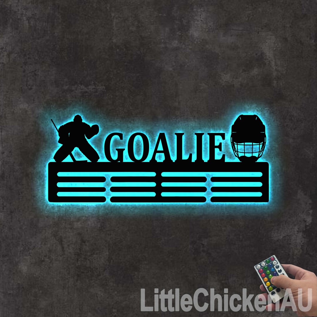 Custom Hockey Goalie Sport Medal Hanger Metal Sign Led Lights - 12 ...