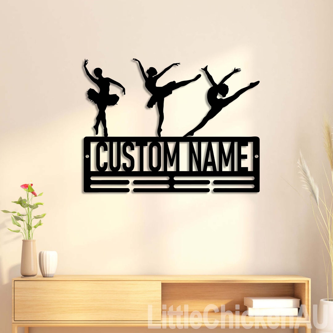 Dance Medal Hanger With Custom Monogram Name Metal Sign,ballet Sign ...