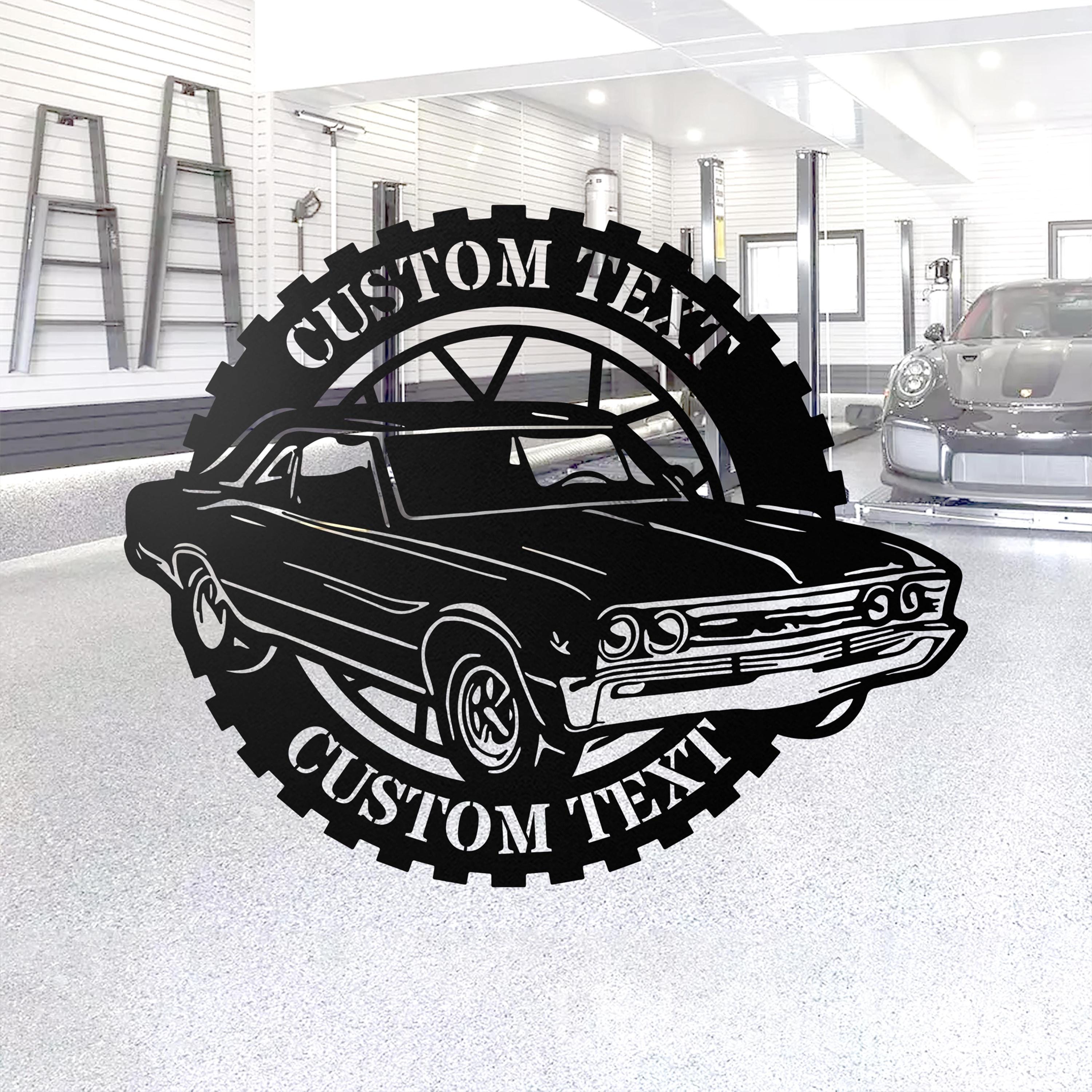 Custom Muscle Car Metal LED Sign, Personalized Text Garage Decor ...