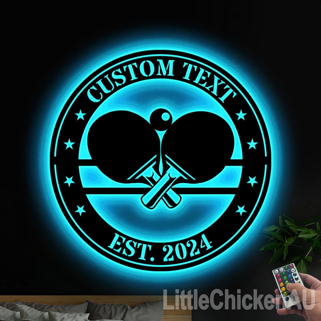 Personalized Metal Ping Pong Sign Table Tennis Sign With Led Lights ...