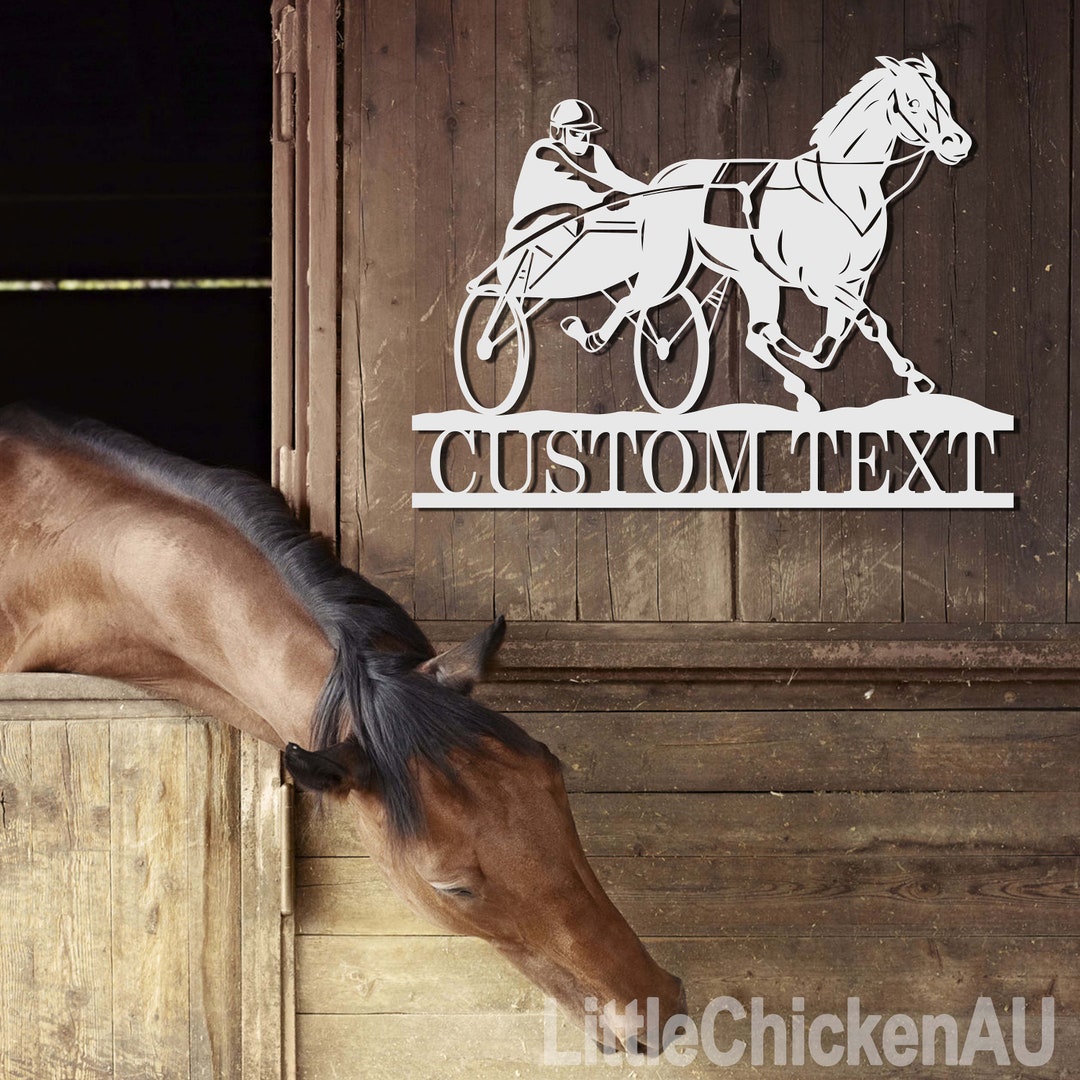 Harness Racing Metal Sign, Custom Harness Racing Metal Sign, Equestrian ...