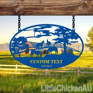 Personalized Farmhouse Metal Sign, Custom Farm Metal Sign, Animal Farm ...