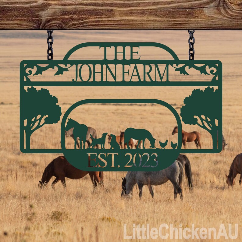 Personalized Metal Farm Sign ,farm Animals, Custom Farm Metal Sign ...