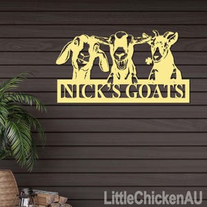 Personalized Goat Farm Sign Metal, Goat Metal Wall Art, Custom Goat ...