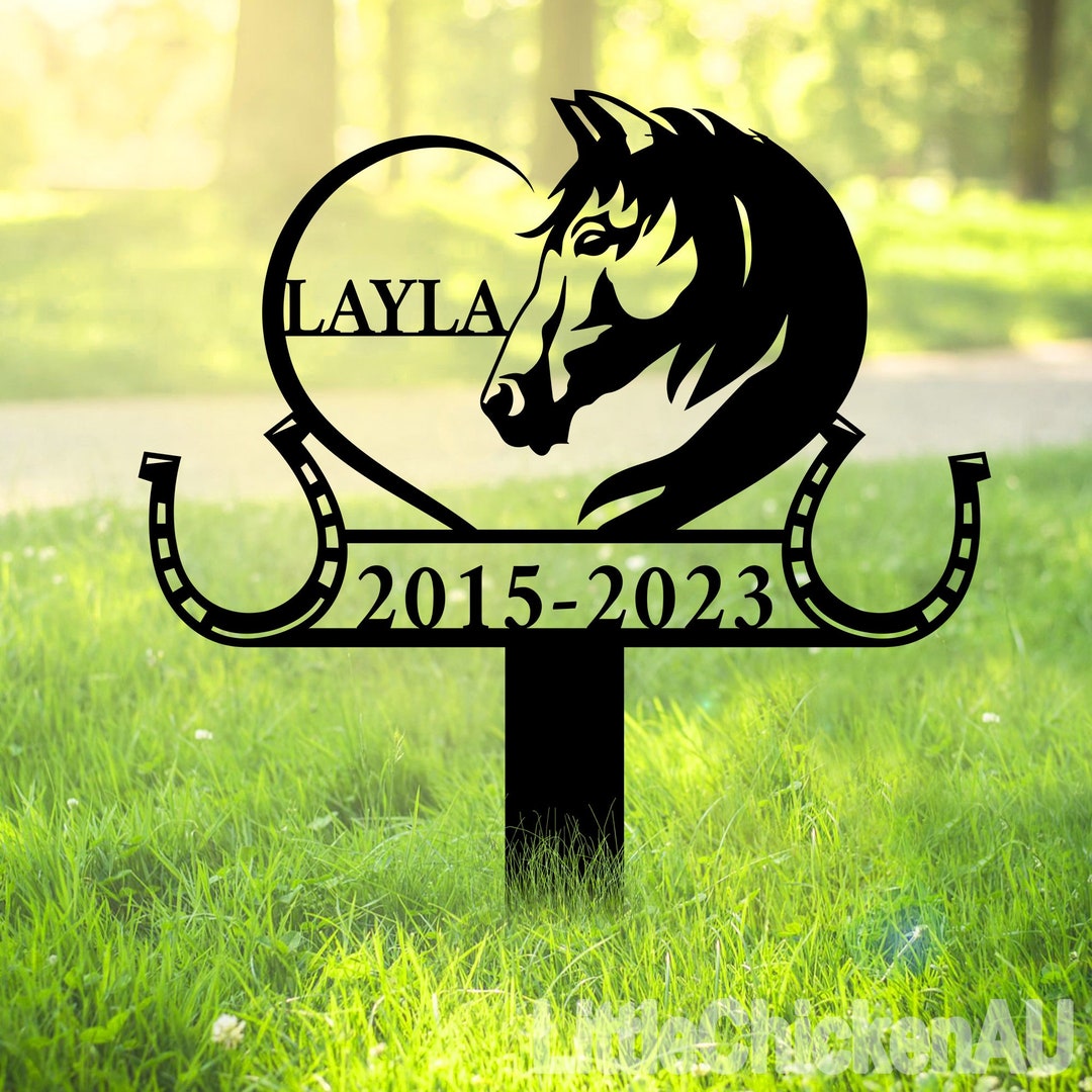 Custom Horse Memorial Metal Stake, Horse Grave Marker, Remembrance ...
