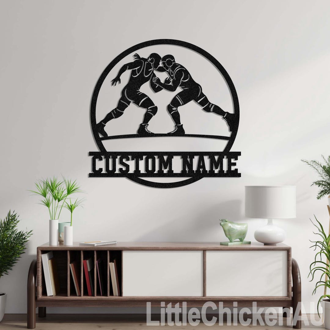 Custom Wrestling Sign Metal Sign Wall Art, Wrestler Name Sign ...