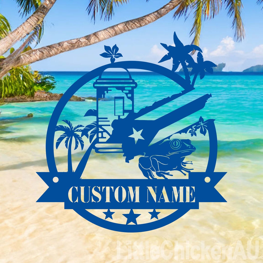 El Morro Puerto Rico Map Metal Wall Art LED Light Custom, Personalized ...