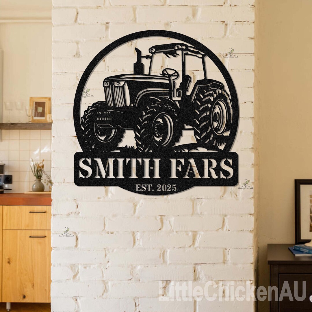 Personalized Metal Tractor Sign , Monogram, Farm Sign,metal Name Sign ...