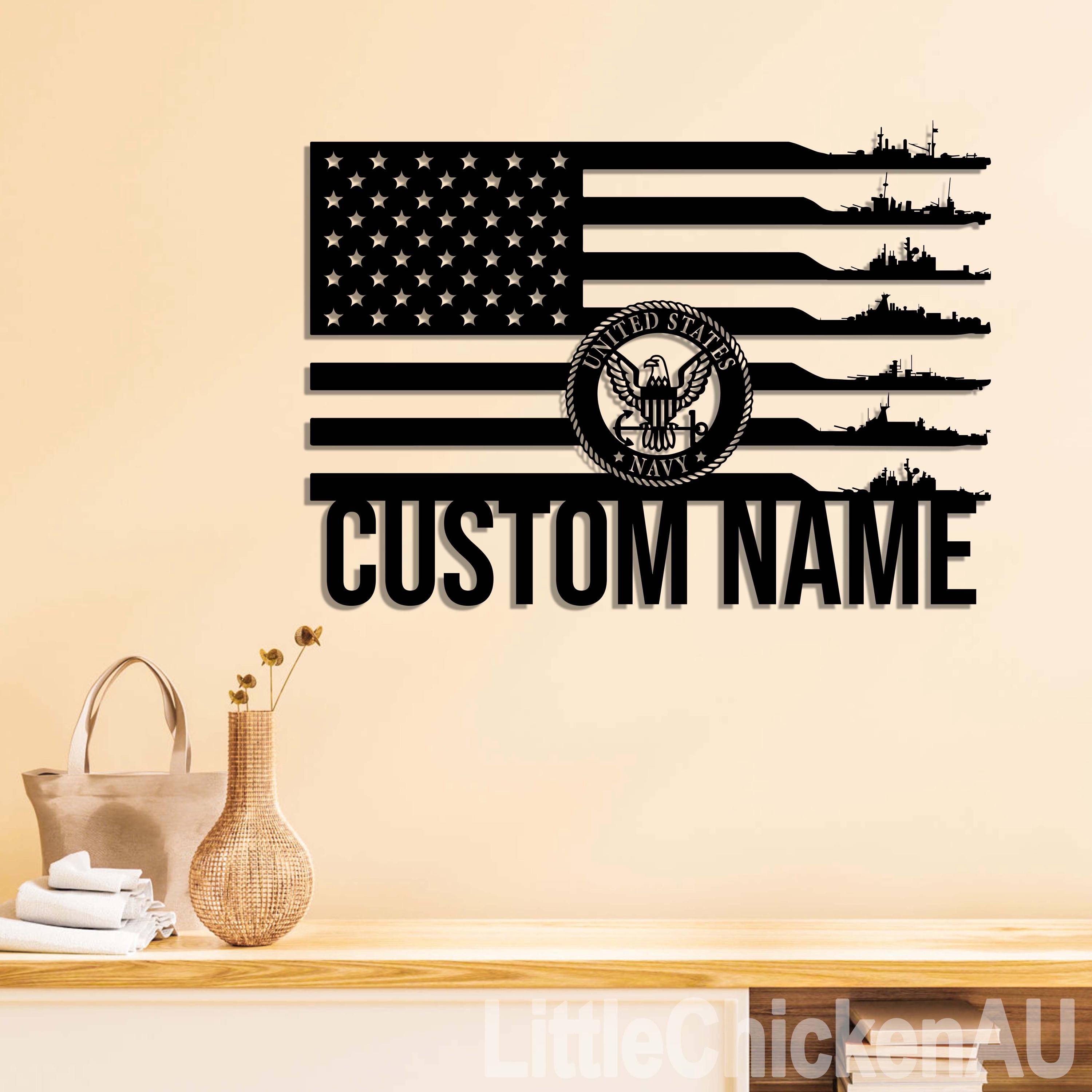 Personalized US Navy Anchor Metal Sign Led Light,veteran Metal Sign ...