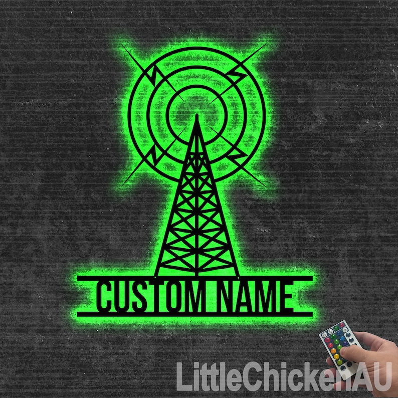 Ham Radio Metal Wall Art LED Light Custom, Personalized Amateur Radio ...