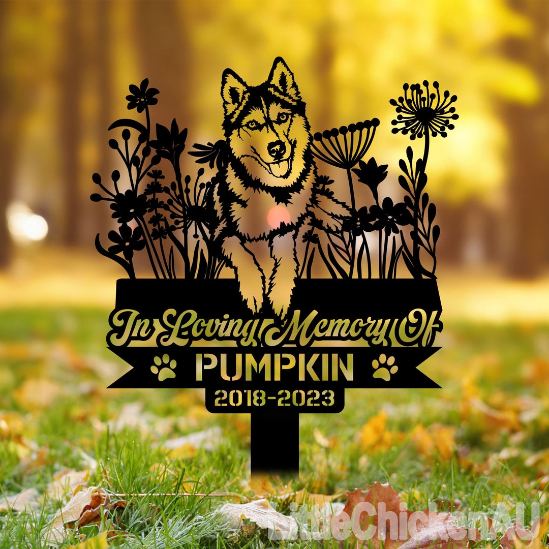 Personalized Siberian Husky Memorial Stake, Siberian Huskies, Sympathy ...