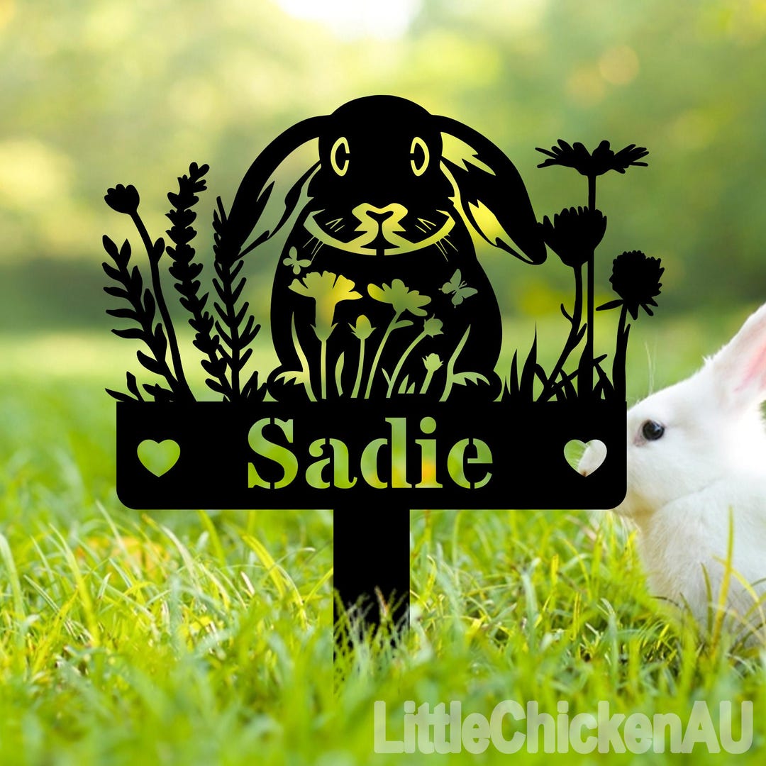 Lop Rabbit Memorial Metal Stake Custom, Rabbit Loss, Sympathy Sign, in ...