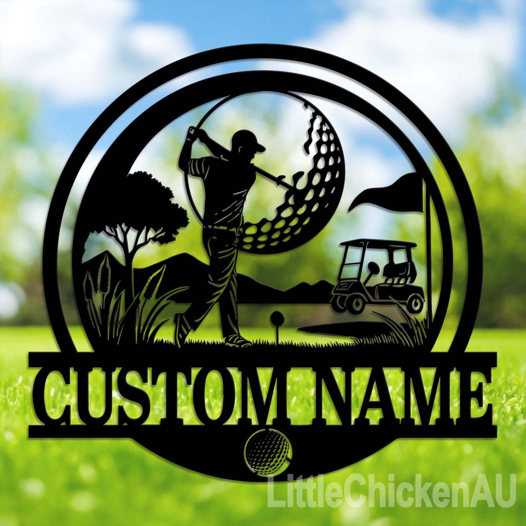 Personalized Golf Metal Sign Wall Art, Gifts for Men Father's Day Gift ...