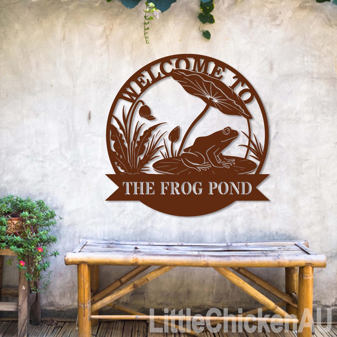 Personalized Frog Family Name Metal Sign, Frog Metal Wall Decor, Frog ...
