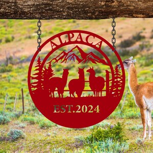 Alpaca Metal Farm Sign Custom, Personalized Alpaca Metal Sign, Gift for ...