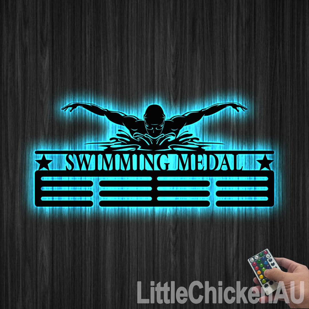 Personalized Swimming Metal Medal Holder, Swim Gift,swim Medal Hanger ...