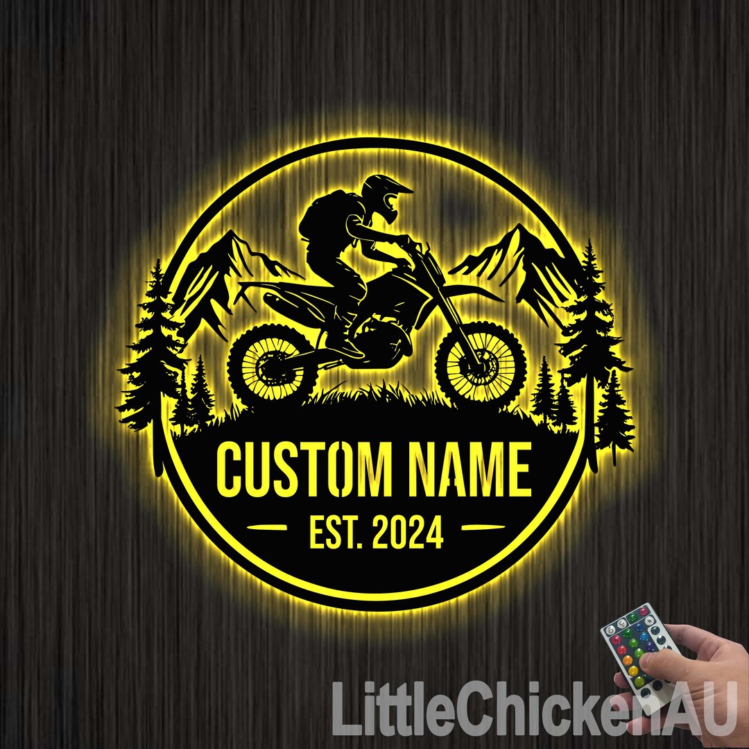 Dirt Bike Racing Sign Led Lights Custom, Motocross Gifts Racing Gift ...