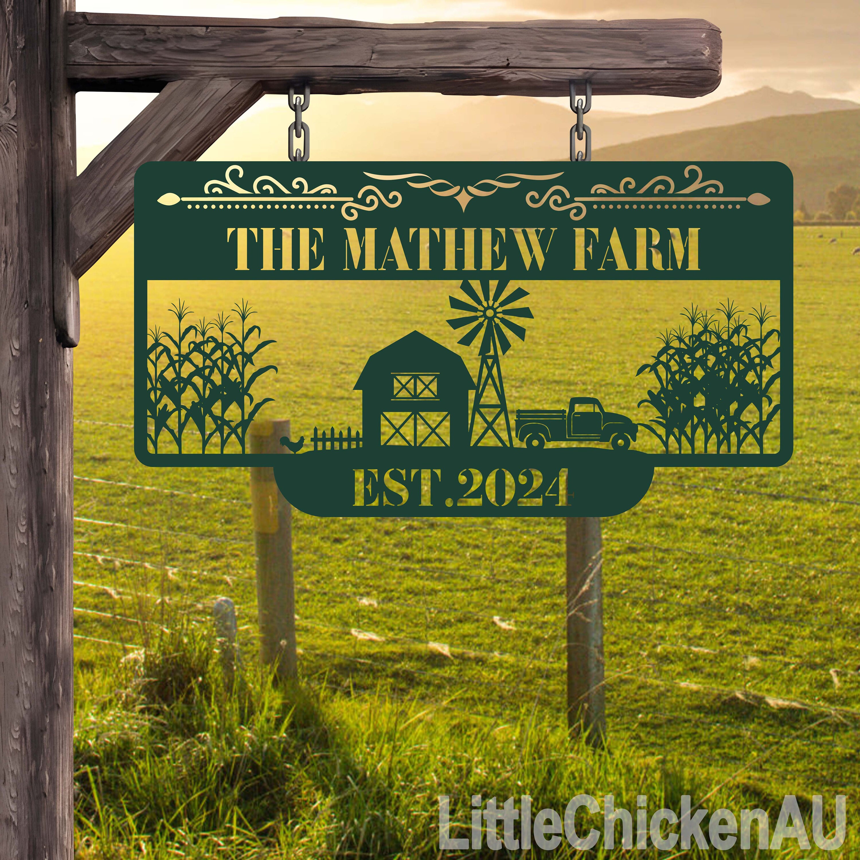 Custom Metal Farm Name Sign, Metal Farm Sign, Large Metal Name Sign ...