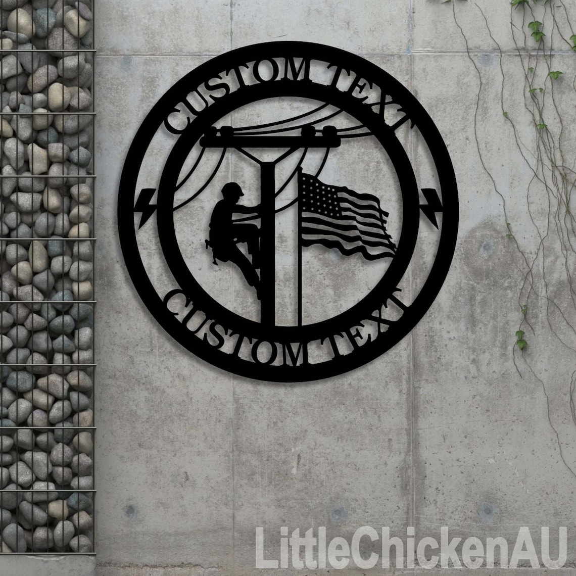Personalized Lineman Metal Wall Art Lineman Gift Custom Electrical Worker Name Sign Home Decor ...