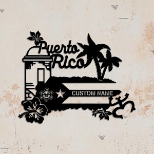 Personalized Puerto Rico Metal Sign LED Light, Born in Puerto Rico ...