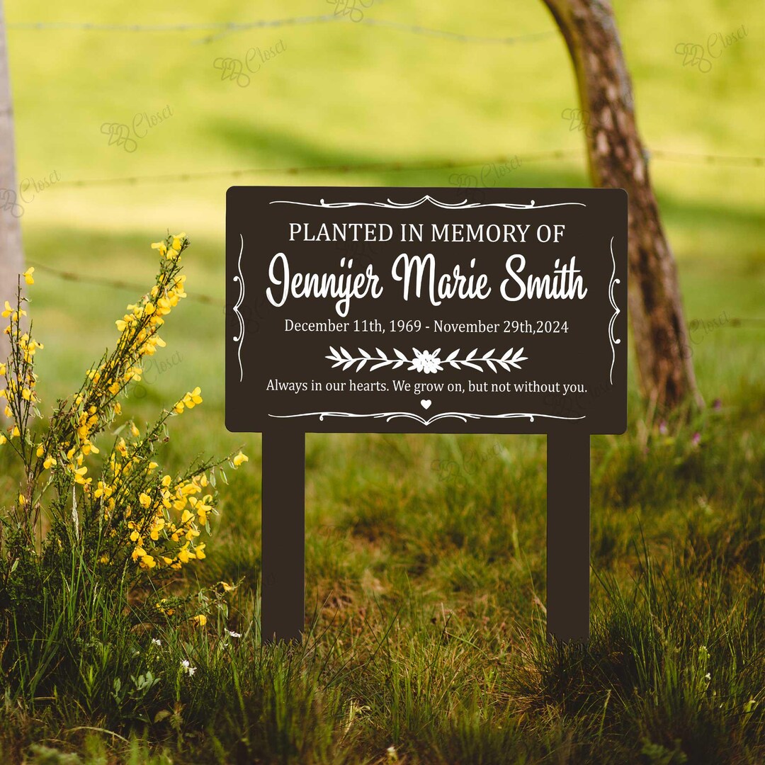 Personalized Memorial Garden Sign, Custom in Loving Memory Grave Marker ...