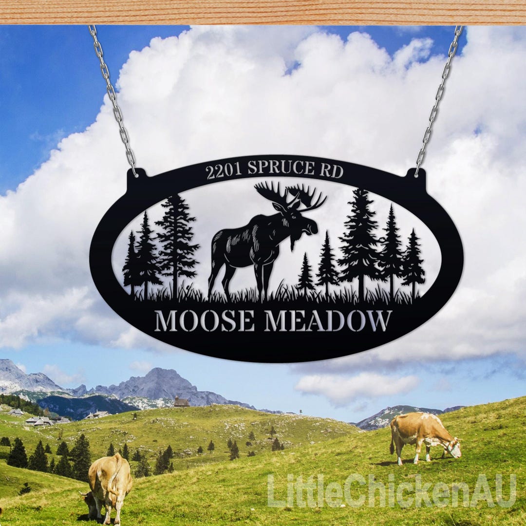 Custom Moose Metal Sign Wall Art, Cabin Decor, Lodge Sign, Personalized ...