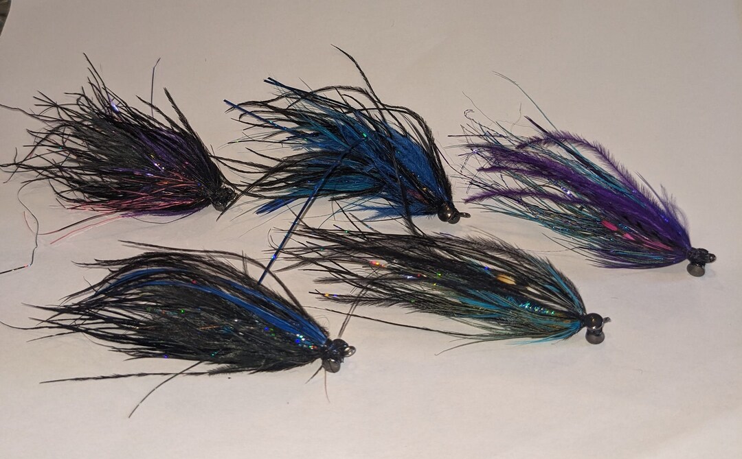 Steelhead Intruders Tied by Hand. Dumbell Eyes, Marabou and Ostrich ...