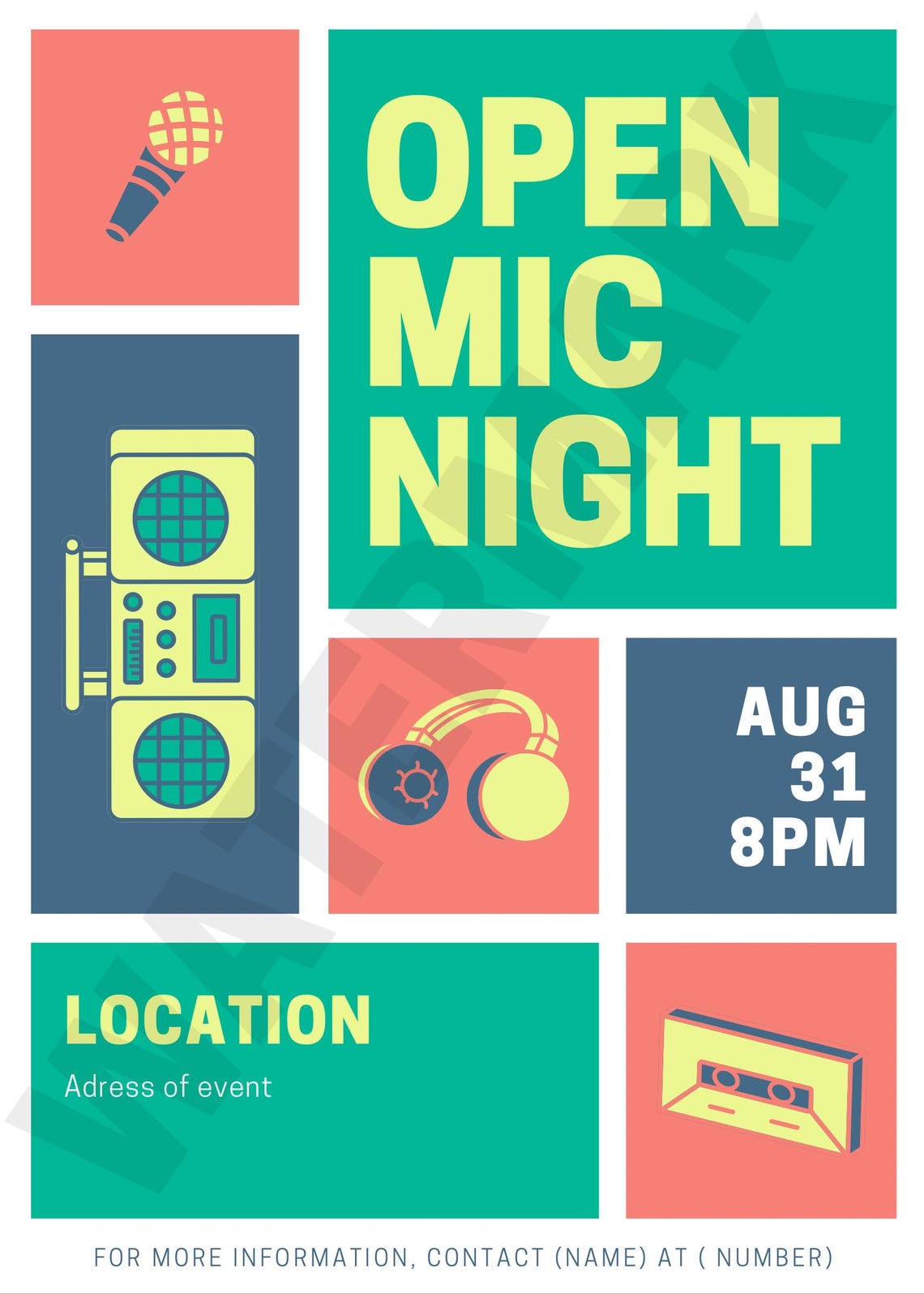 Open Mike Night, Flyer/invitation/leaflet - Etsy