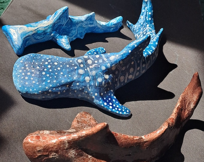 Clay Sharks Sculpture Hammerhead Leopard Whale Shark Ocean Sea Life ...