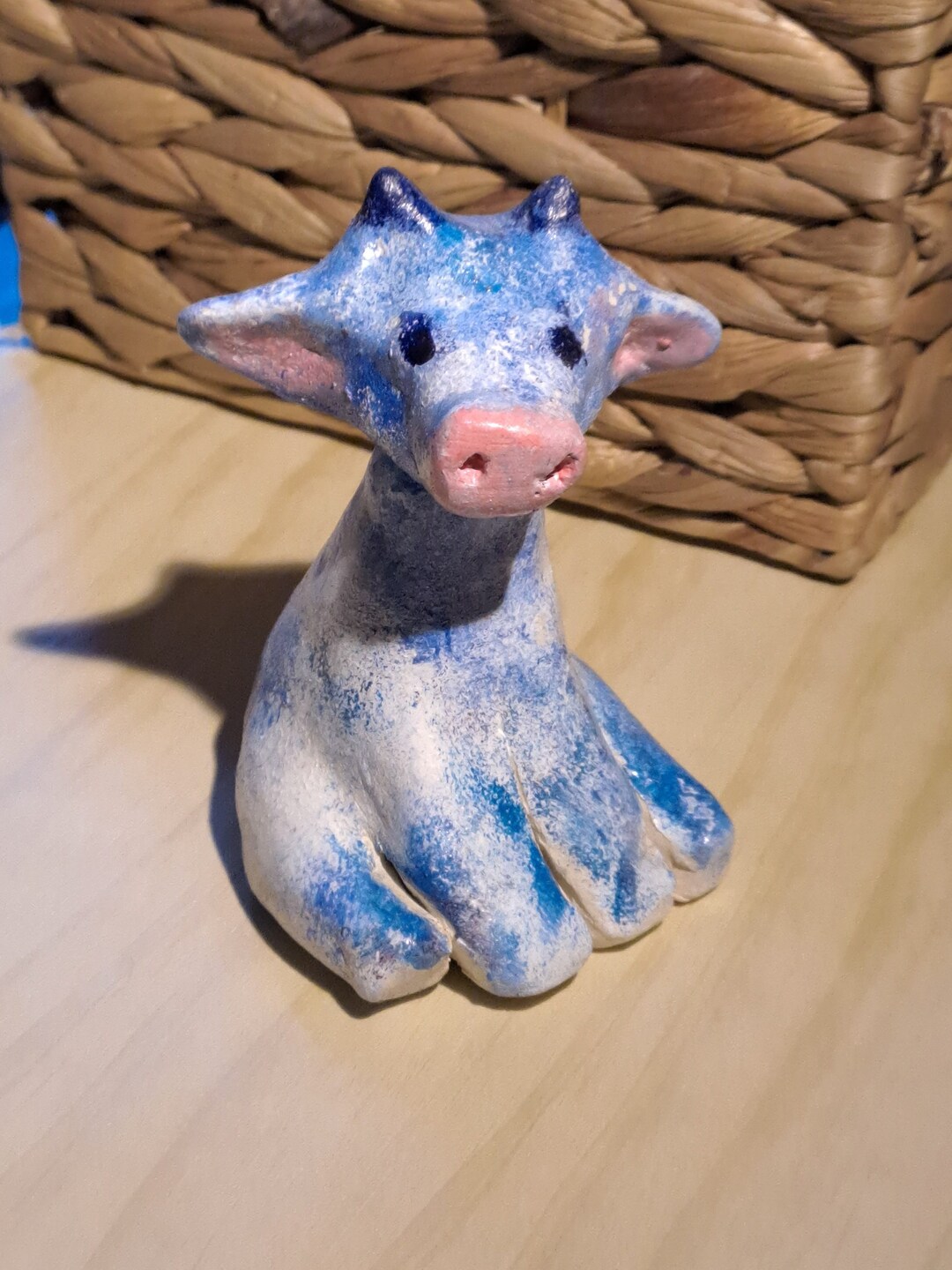 Cloud Cow Moo-mate Desk Friend Clay Sculpture Handmade - Etsy