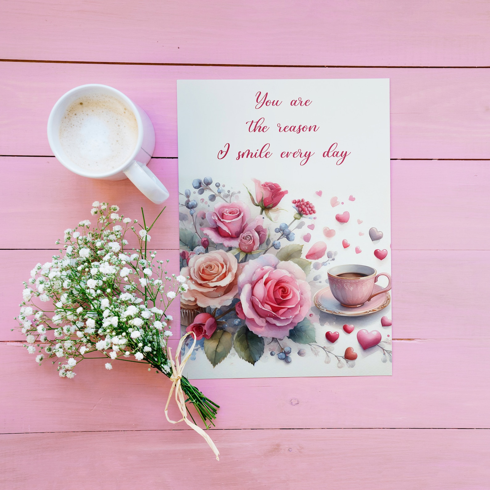 Printable Love Card, Printable Heart Valentine's Day Card, Printable ...