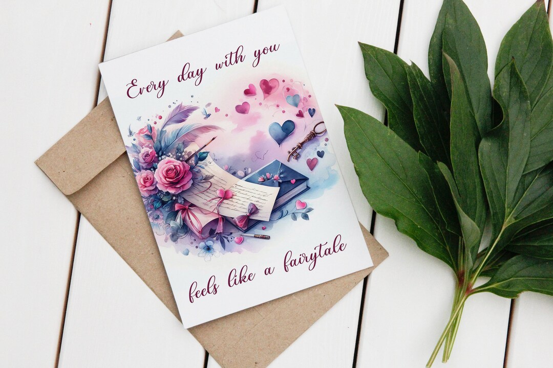 Printable Love Card, Printable Heart Valentine's Day Card, Printable ...