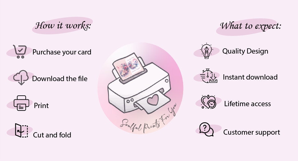 Printable Love Card, Printable Heart Valentine's Day Card, Printable ...