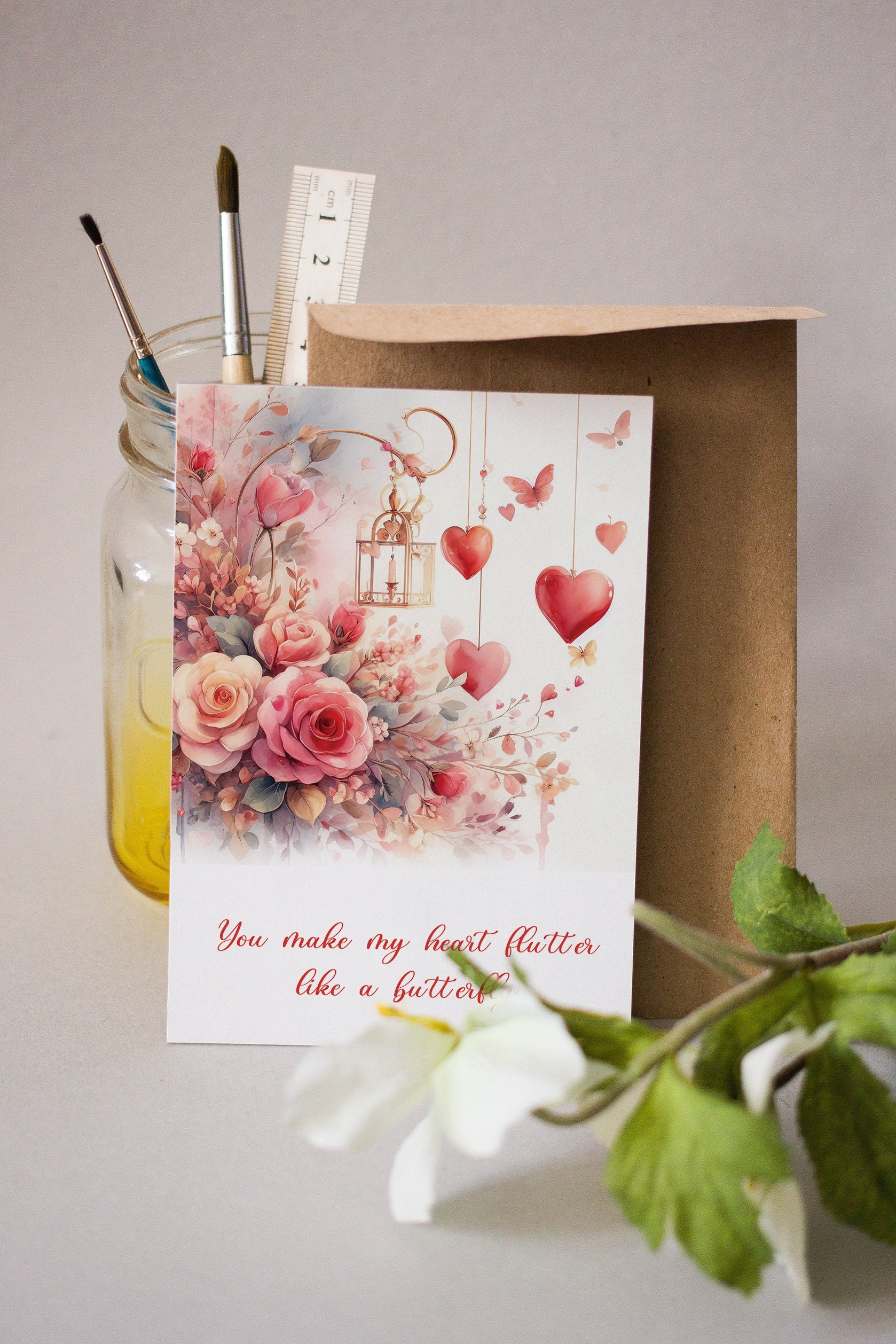 Printable Love Card, Printable Heart Valentine's Day Card, Printable ...