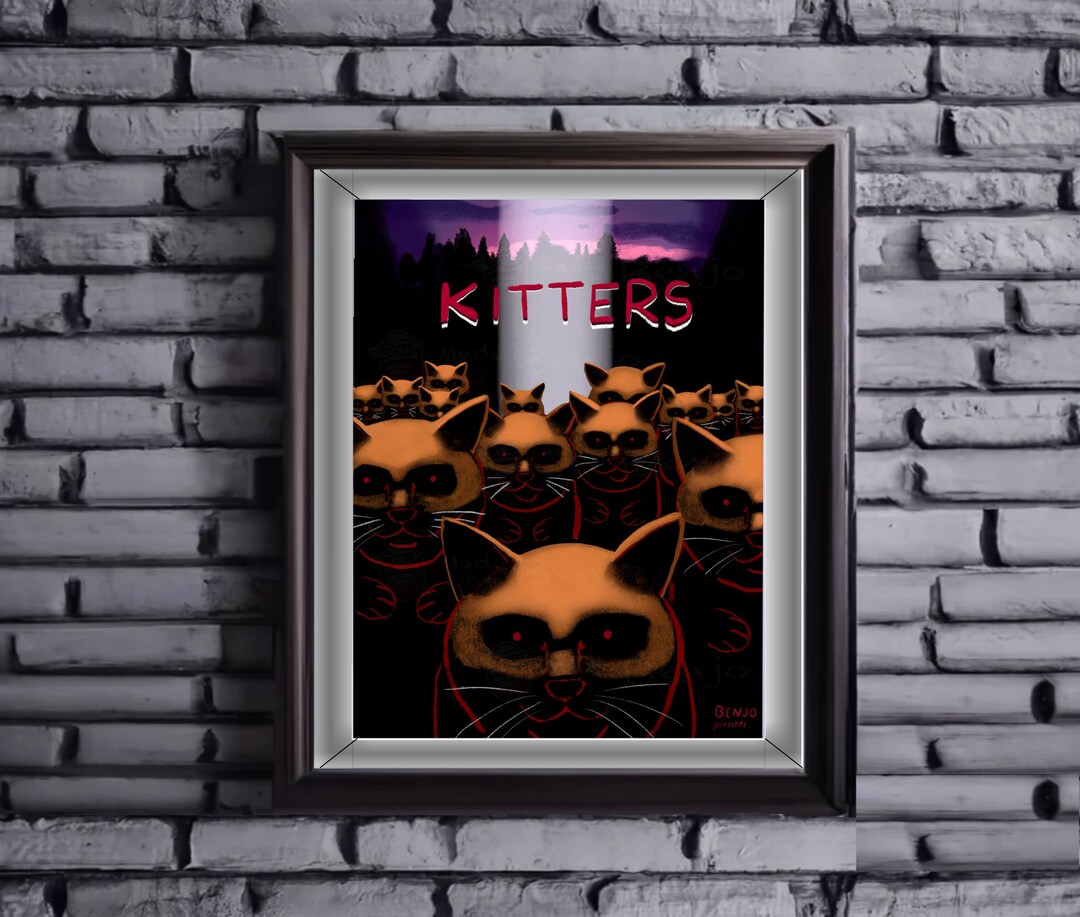 Kitters Original 80s-90s Horror Movie & Pet-themed Prints, Spooky ...