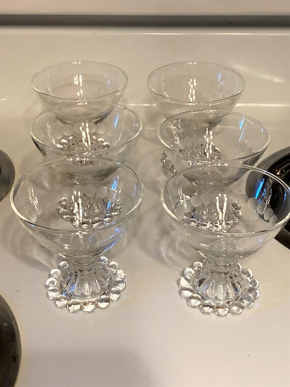 BOOPIE BUBBLE Glass/6 Vintage Anchor Hocking / Etched Dots/ | Etsy