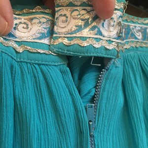 Vintage Patio Skirt/turquoise & Silver Ric Rac/size XS/ Circle - Etsy
