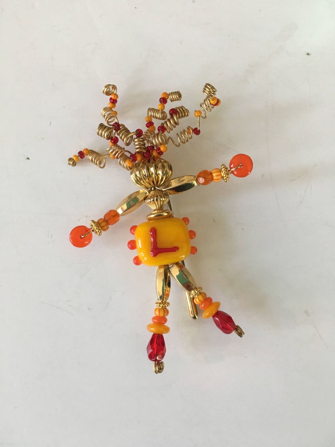 Murano Glass, Brooch, Stickpin, Wire Wrap, 50s, Lampwork Bead, Dancer ...