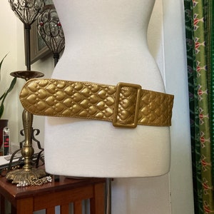 Wide Gold Belt/ Size XL/ Hip Belt/ Gold Vinyl Belt/ Reversible - Etsy