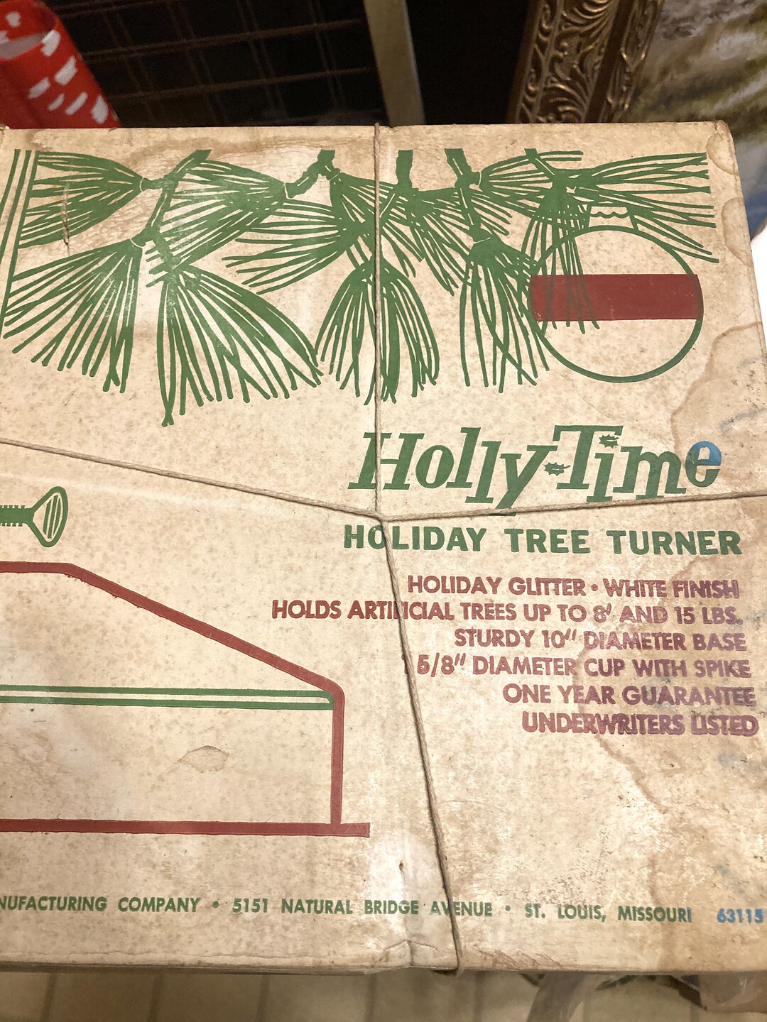 Vintage Christmas Tree Turner, for Silver Christmas Tree, Holly Time ...