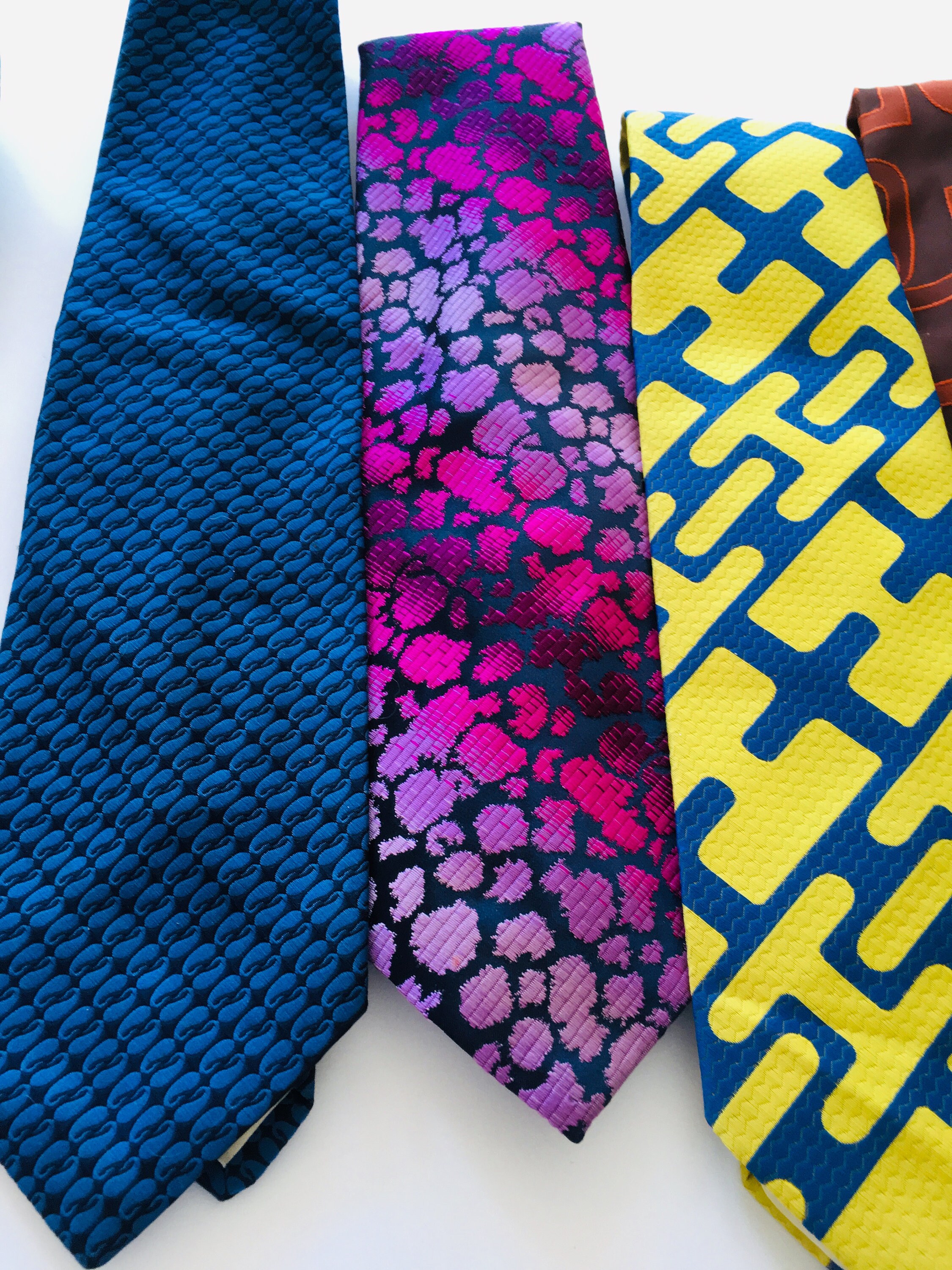 Vintage 60s Mod Necktie Lot - Wide Hippie Ties - Famous Barr - Etsy