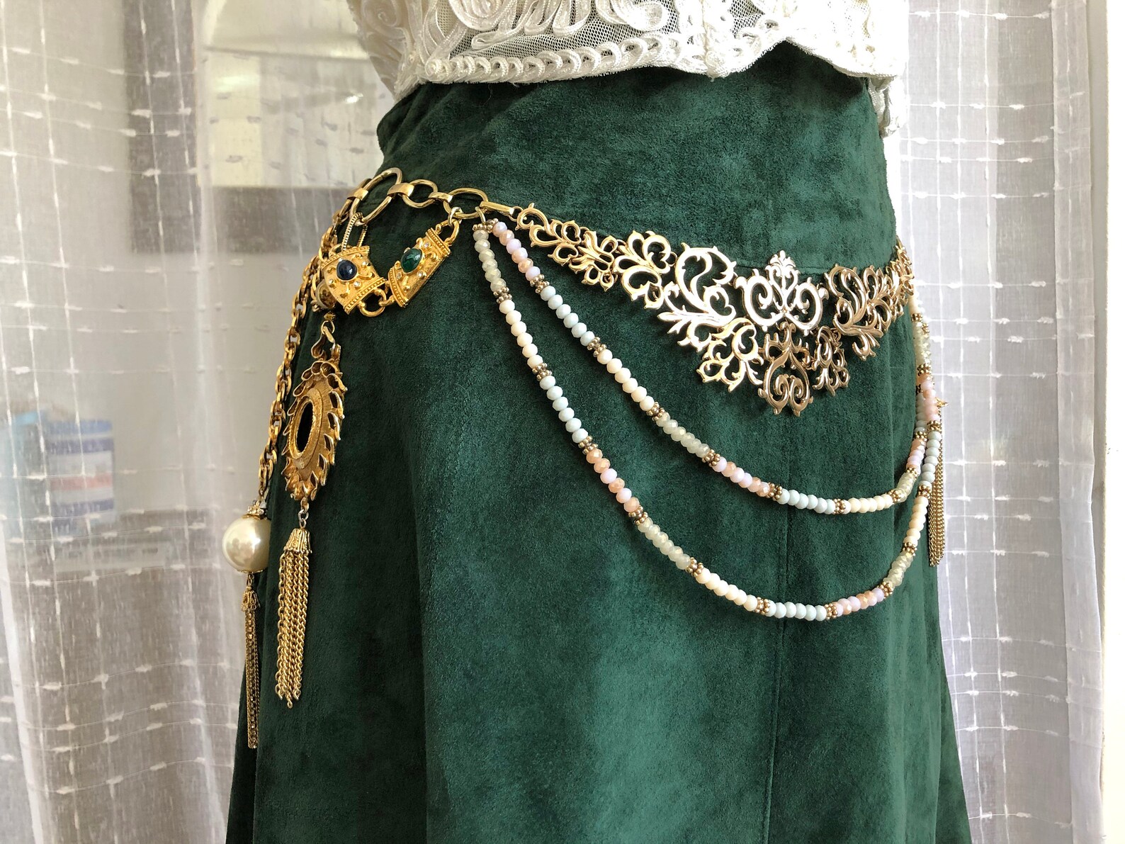 Gold Concho Belt//gold Chain Belt//size M to Xxl//hip | Etsy