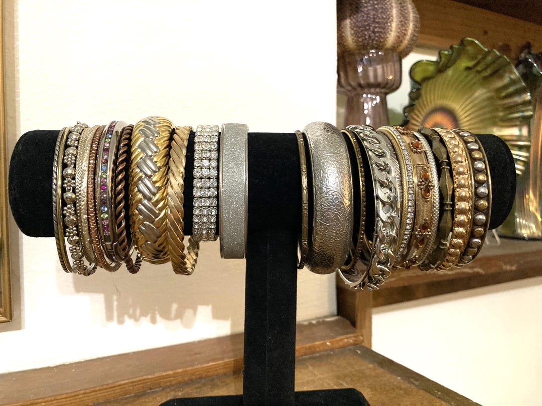 25, Gold Bangles, Copper, Silver, Married Metals, Vintage Bangle Stack ...