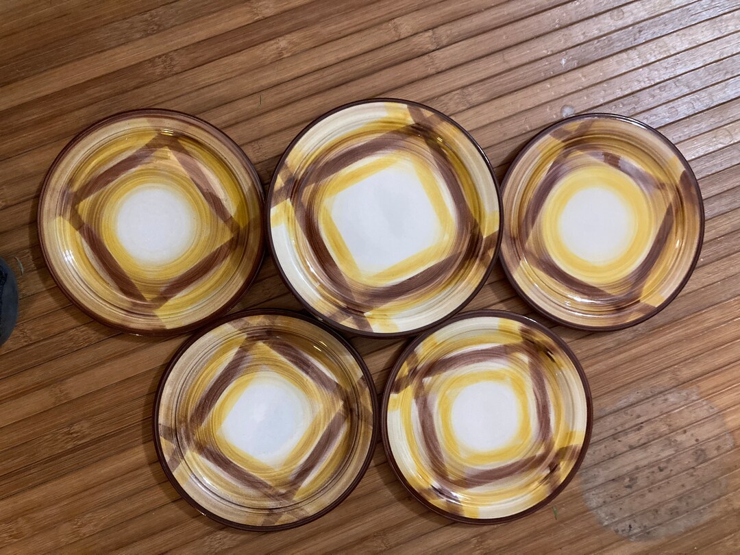 9/ Vintage Vernonware Organdie Plaid Bread Plates/ CA Pottery - Etsy