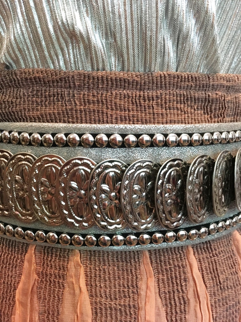 Silver Concho Leather Belt//hip Belt// Charro Style Belt// - Etsy