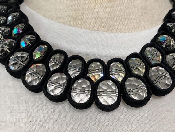 Crystal Necklace, Crystal Bib Necklace, Crystal and V… - Gem Crystal Necklace, Crystal Bib Necklace, Crystal and V… - Gem